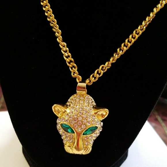 Accessories | Aaaaa Cz Green Eye Leopard Head Necklace For Men | Poshmark